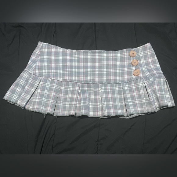 Skirts | Gray And Pink Plaid Micro Mini Skirt | Poshmark